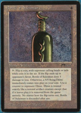 Bottle Of Suleiman Arabian Nights PLD Artifact Rare CARD (98473 ...