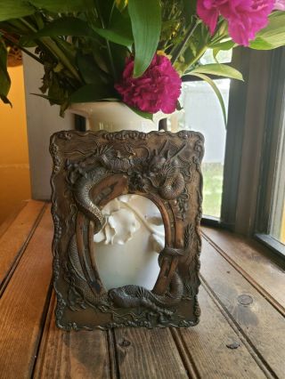 1930s Rare Vintage Japanese Dragon With Horseshoe Silver Metal Picture ...
