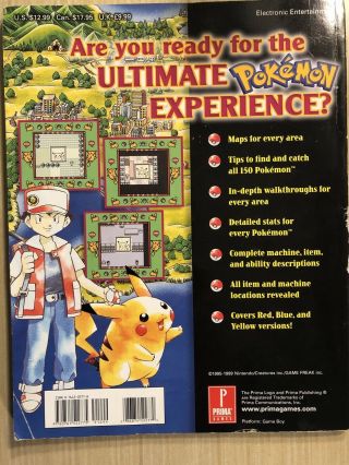 Ultra - Rare Pokémon Red And Blue Prima Strategy Guide - Special ...