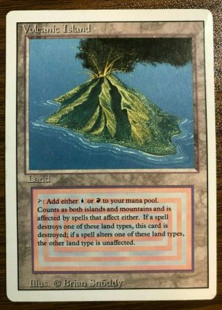 MTG MAGIC THE GATHERING CARD REVISED VOLCANIC ISLAND DUAL LAND RARE ...