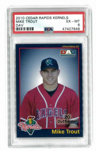 2010 Cedar Rapids Kernels (Angels) DAV Set, Without The Mike Trout Card ...