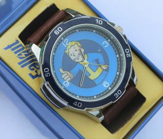 Fallout Vault Boy 111 Thumbs Up 3 4 76 Brown Strap Wrist Watch In Metal ...