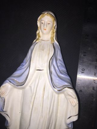 9’ Vintage Porcelain Virgin Mary Statue Japan Catholic Icon Oddity ...