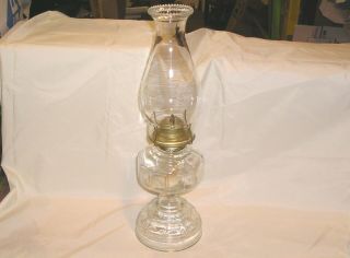 Antique Clear Glass Kerosene Oil Hurricane Lamp - Eagle Burner - 18 ...