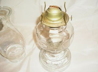 Antique Clear Glass Kerosene Oil Hurricane Lamp - Eagle Burner - 18 ...