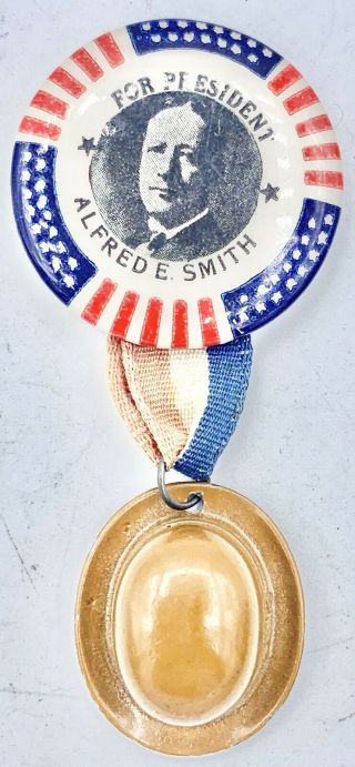 Vintage 1928 Alfred E. Smith For President Political Campaign Pin ...