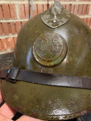 Rare Green French WW2 Colonial M26 Adrian Helmet - Complete | #42959328