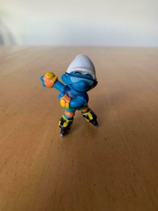 Smurfs Rollerblades Skates Smurf Miniature Figurine Rare Vintage ...