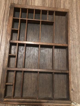 Small Vintage Wooden Printer ' S Tray Shadow Box Drawer 16. 5” X 11 ...