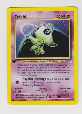PSA 9 1st Edition Celebi 3/64 Neo Revelation HOLO Rare WOTC Pokemon ...