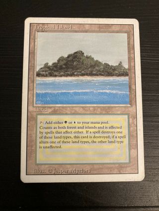 MTG Tropical Island Dual Land Revised Magic The Gathering Card Mtg Rare ...