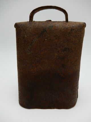 Antique Rusty Oxidized Metal Cow Bell With Old Bolt Nut Clapper 5 3/4 X ...