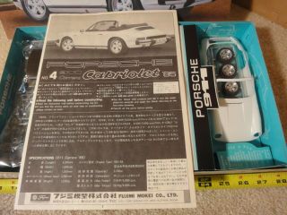 Rare Vintage Fujimi 1985 Porsche 911 Carrera Cabriolet 4, 1/24 Scale ...