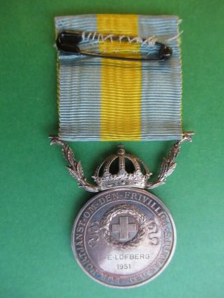 SWEDEN RED CROSS MEDAL OF MERIT IN SILVER 1951 - RARE MEDAL - ORDER ...