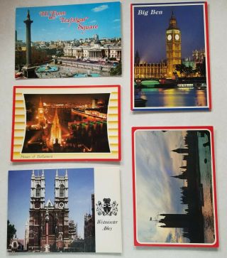 London UK Westminster Abbey VINTAGE POSTCARD Illuminated Night View ...