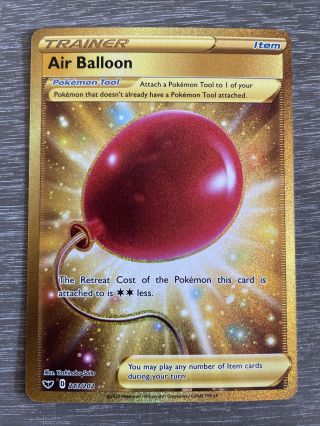 Air Balloon 213/202 Gold Secret Rare Pokémon Sword & Shield Base Set ...