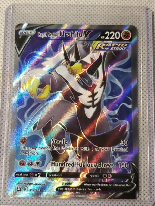 POKEMON CARD URSHIFU V 150/163 ULTRA RARE SINGLE STRIKE 2021 BATTLE ...