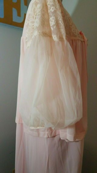 VTG 60 ' S 2pc Evette Chiffon Nylon Bed Jacket & Long Nightgown ...