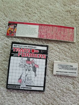 TRANSFORMERS G1 ASTROTRAIN INSTRUCTION BOOKLET & TECH SPEC 1985 | #39994216