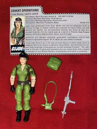 1985 GI JOE LADY JAYE V1 100 COMPLETE WITH FILE CARD | #69018140