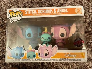 Funko Pop Vinyl Stitch, Scrump And Angel 3 Pack Lilo And Stitch Special ...