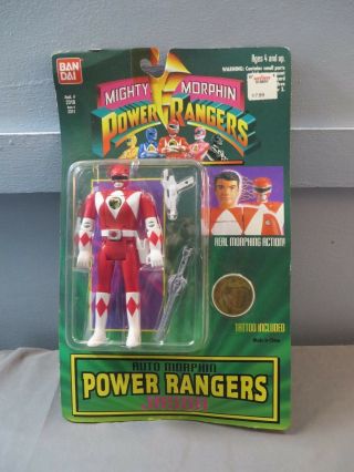 1994 Bandai Mighty Morphin Power Rangers JASON Red Ranger Flip Head ...