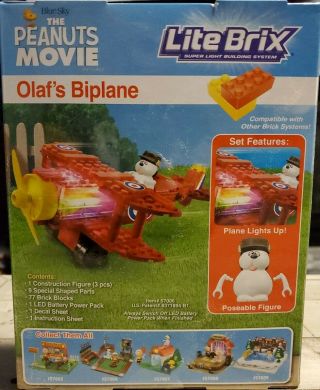 Lite Brix Olaf ' S Biplane The Peanuts Movie Airplane Light - Up ...