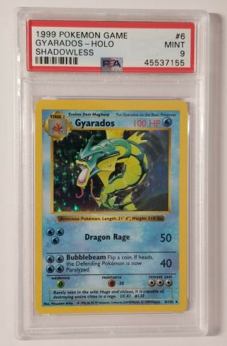 Shadowless Gyarados Base Set Holo 6/102, PSA 8? | #33771618