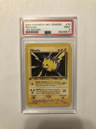 2000 POKEMON NEO GENESIS PIKACHU 70 FIRST 1ST EDITION 70/111 PSA 8 NM ...
